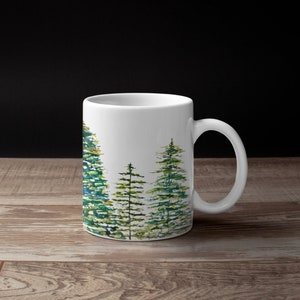 Tree Lot | 11 Oz White Ceramic Mug | Coffee Mug Gifts | Evergreen ...