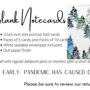Evergreen Forest Folded Cards | Blank Winter Holiday Greeting Cards | 3 ...