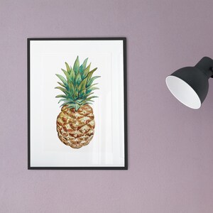 Pineapple Watercolor Fine Art Print | Tropical Fruit Textured Paper ...