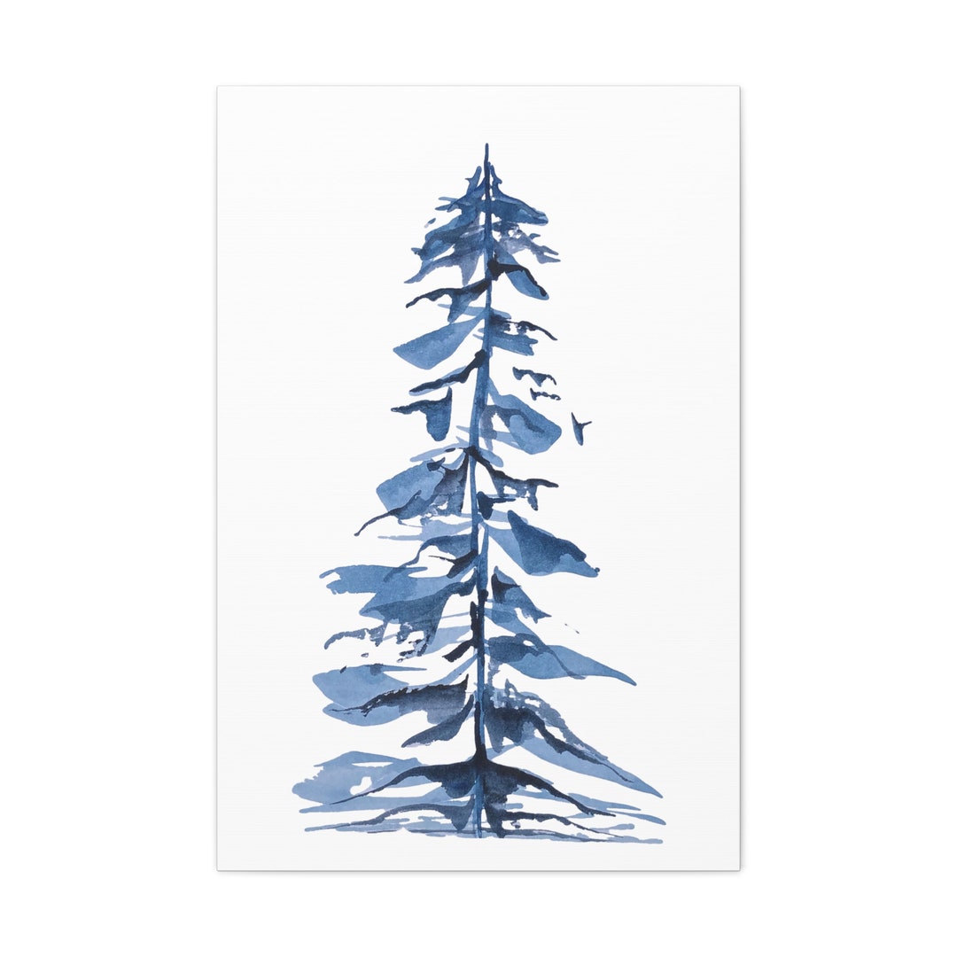 Arctic Blue Fir Tree Printed on Canvas Gallery Wraps Evergreen Trees ...