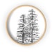 Gray Evergreen Trees Houseplant Wall Clock, Natural Wood, Black, or ...