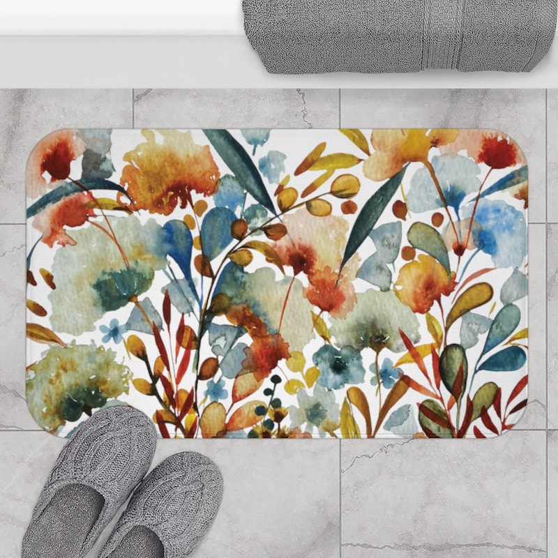 Rust Color Bathroom Rugs - Etsy
