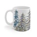 Three Pines Evergreen Trees in Greens & Blues White Ceramic 11 Oz ...