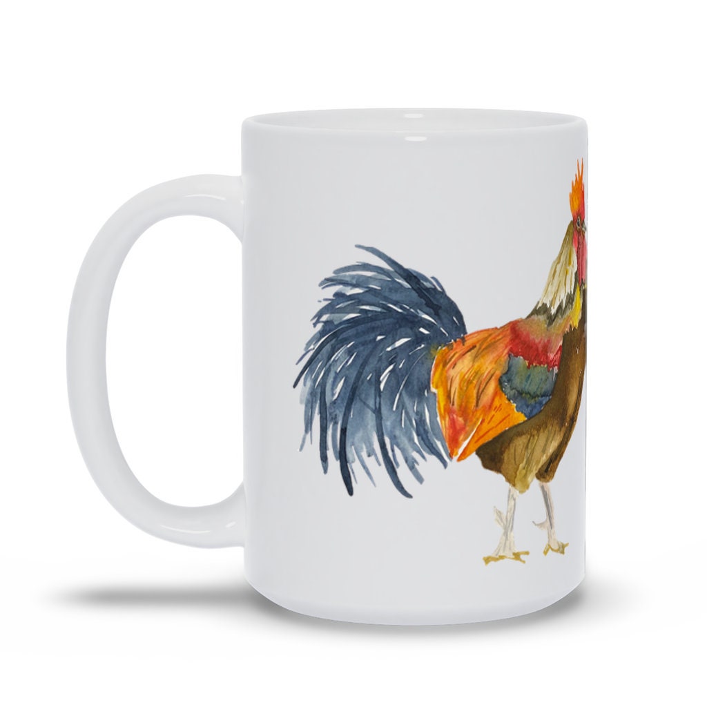 Rooster and Hen Mugs Chicken Coffee Mug Farmhouse Mug - Etsy