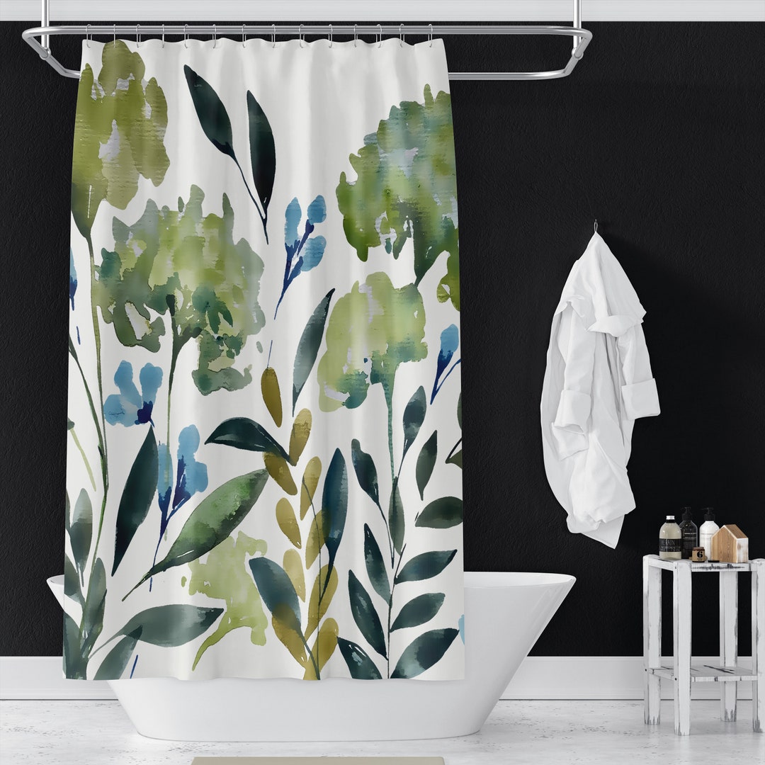 Hydrangea Floral Shower Curtains | Botanical Spa Shower Curtains ...