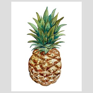 Pineapple Watercolor Fine Art Print | Tropical Fruit Textured Paper ...