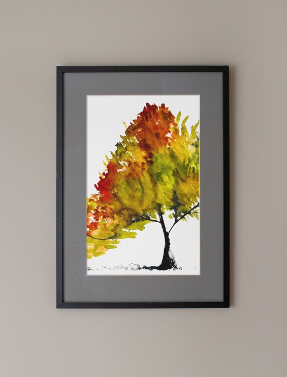 Sugar Maple Tree Fine Art Print Posters Textured Watercolor - Etsy