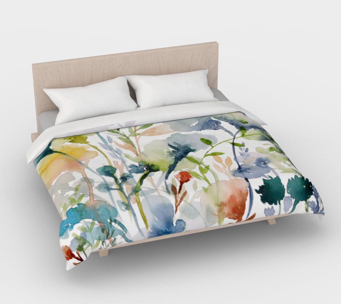 Spring Flowers King Duvet Cover in King Queen Full Twin | Etsy