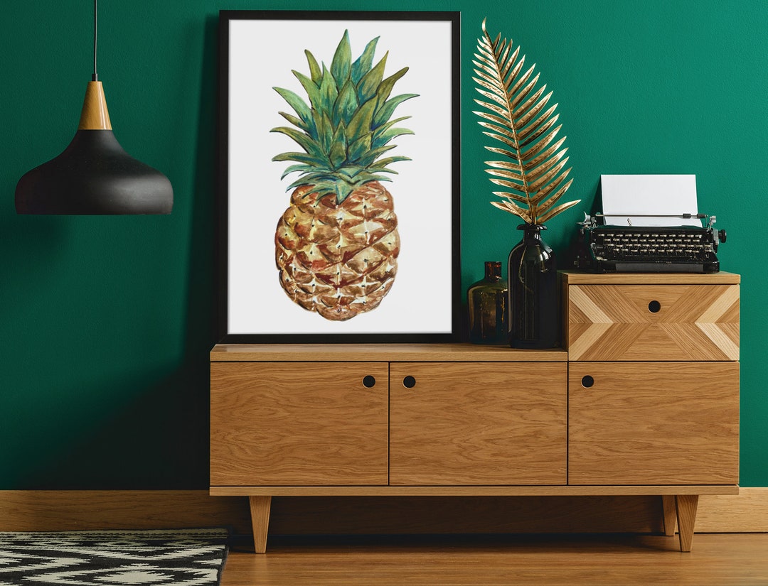 Pineapple Watercolor Fine Art Print | Tropical Fruit Textured Paper ...