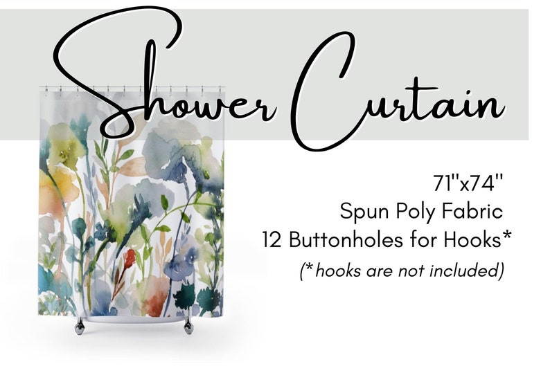 Spring Flowers on Shower Curtains | Floral Watercolor Print Shower ...