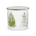 Three Pines Forest Enamel Camping Mug | Watercolor Printed Coffee Mugs ...
