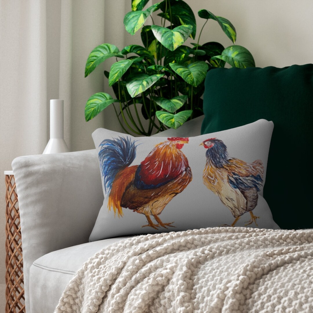 The Beautiful Chickens Are Smug Farm Chickens | Spun Polyester Lumbar ...