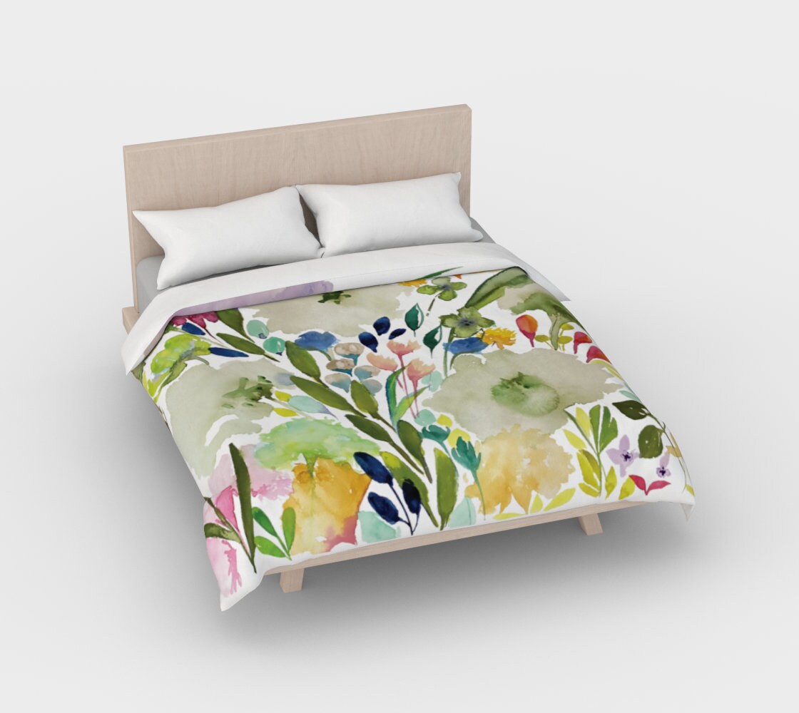 Spring Flowers II Bright Duvet Cover| King, Queen, Full, Twin | Cotton ...