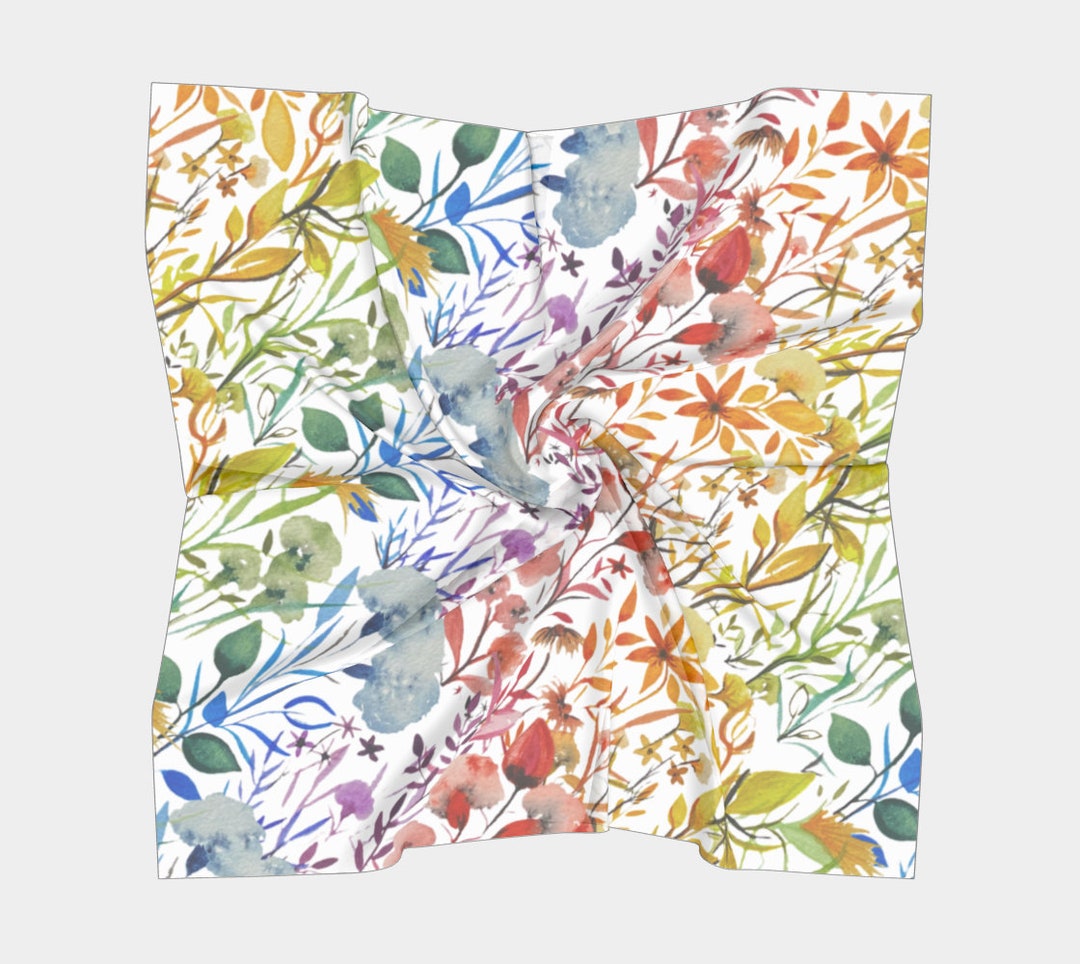 Proud Garden | Square Scarf | Four Sizes | Four Fabric Options: Silk ...