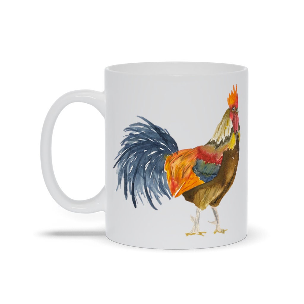 Rooster and Hen Mugs Chicken Coffee Mug Farmhouse Mug - Etsy
