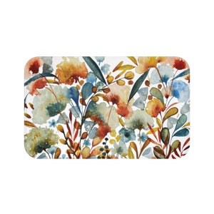Fall Flora II | Anti-slip Microfiber Memory Foam Bath Mat | Autumn ...