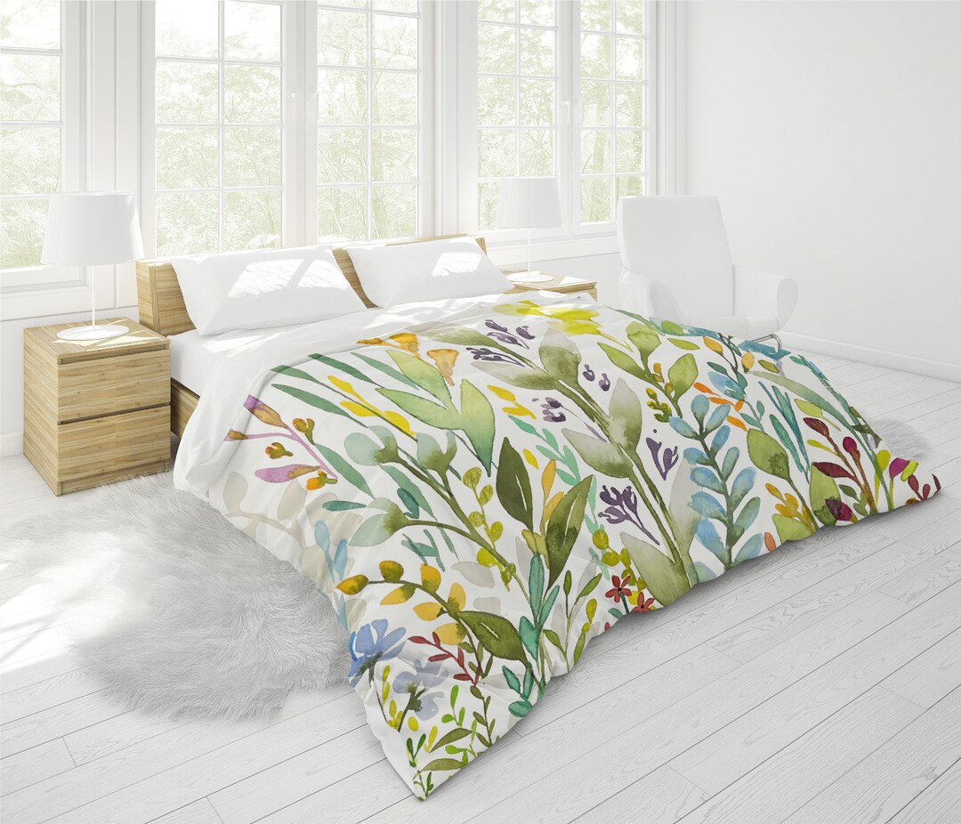 Garden Variety Floral Print Duvet Cover - Etsy