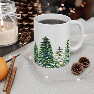 Tree Lot | 11 Oz White Ceramic Mug | Coffee Mug Gifts | Evergreen ...