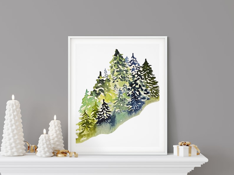 Alpine Slopes Textured Fine Art Prints | Watercolor Paper Posters ...