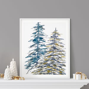 Modern Evergreens Fine Art Poster Prints | Winter Scene in 6 Sizes From ...