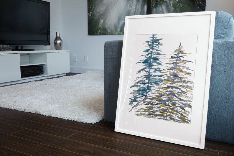 Modern Evergreens Fine Art Poster Prints Winter Scene in 6 - Etsy