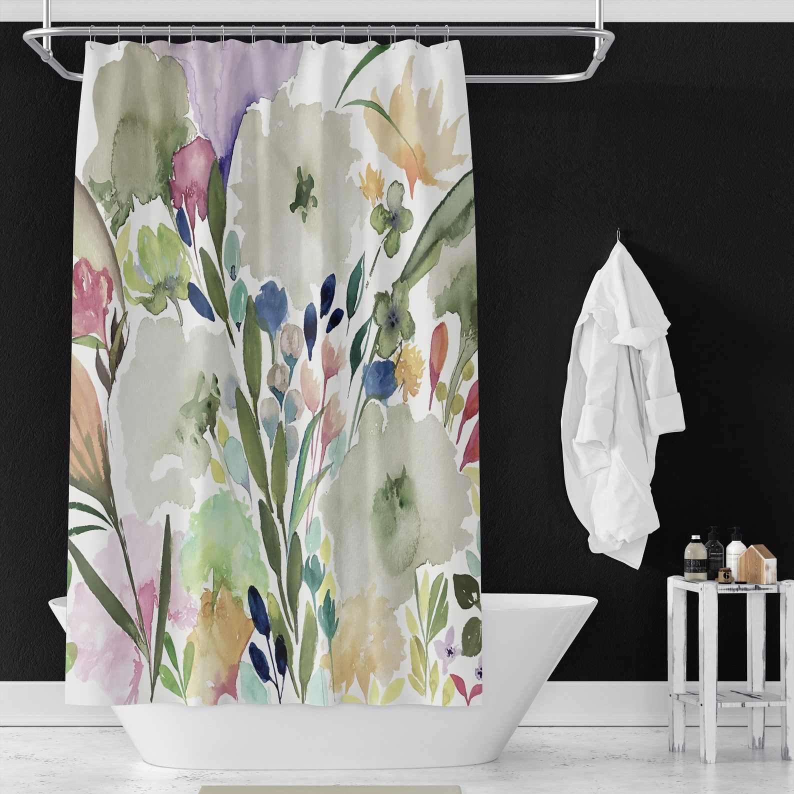 Spring Flowers II Shower Curtains | Botanical Spa Shower Curtains ...