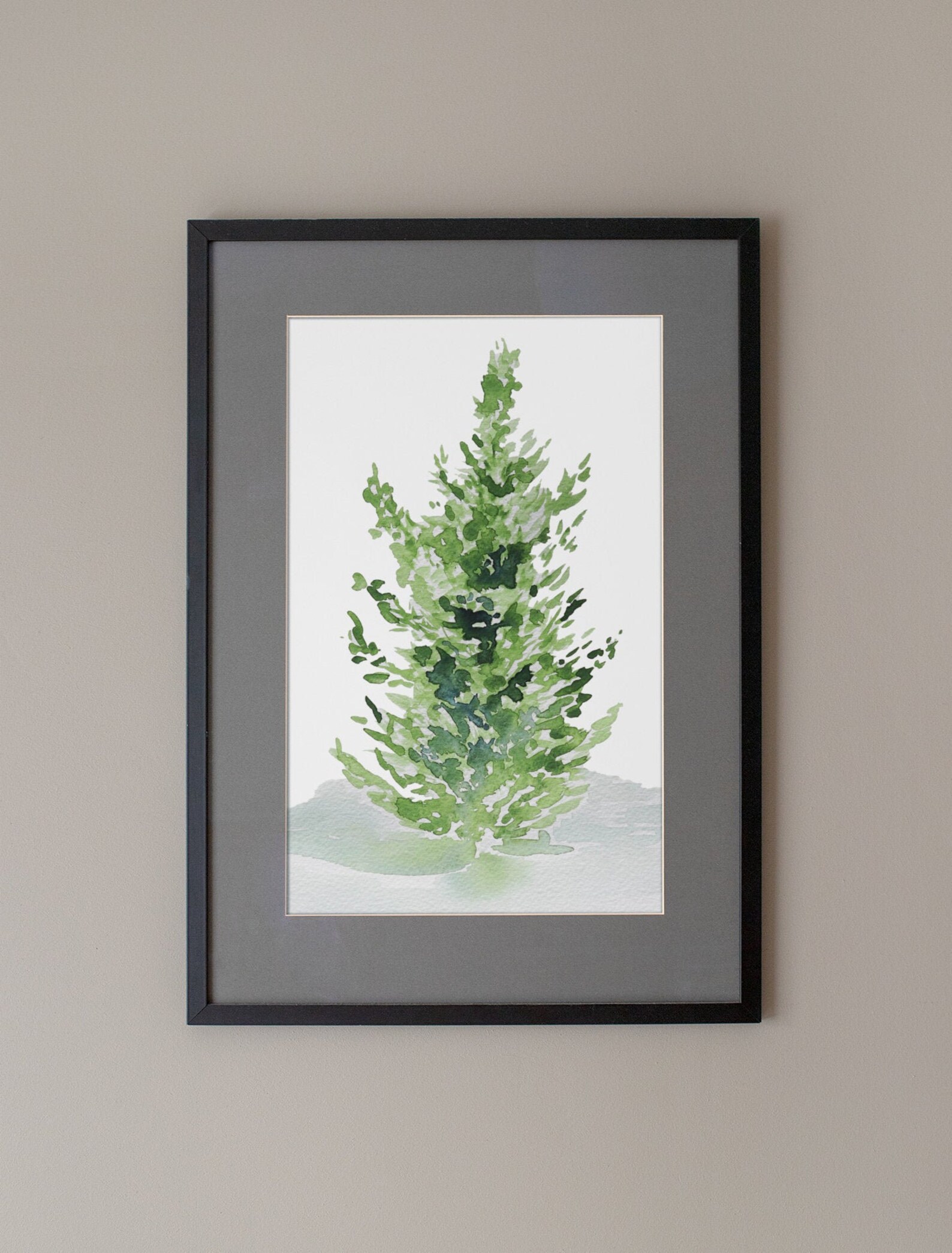 Snowy Cedar Tree Fine Art Print Posters Textured Watercolor - Etsy
