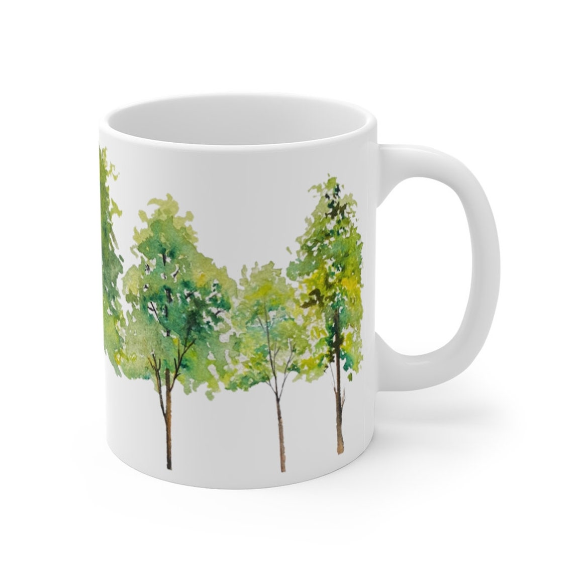Neighborhood Trees 11 Oz White Ceramic Mug Coffee Mug - Etsy