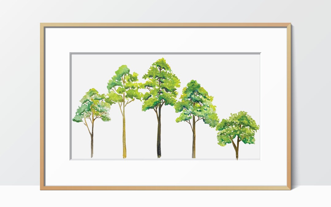 Among the Treetops Watercolor Art Prints | Textured Matte Fine Art ...