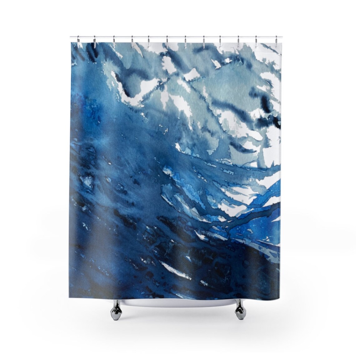 Phases of Water Shower Curtains Abstract Watercolor Shower | Etsy