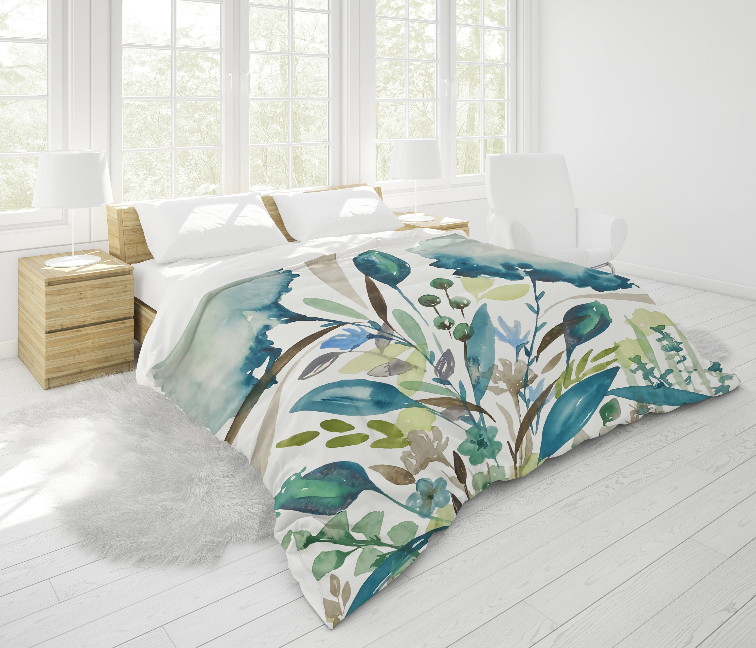 Teal for Two Duvet Cover King Queen Full Twin Cotton - Etsy