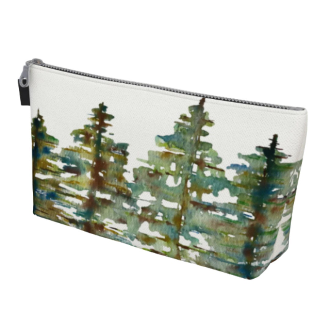 Four Pines II Makeup Bag Multipurpose Zipper Pouch Textured Poly Canvas ...