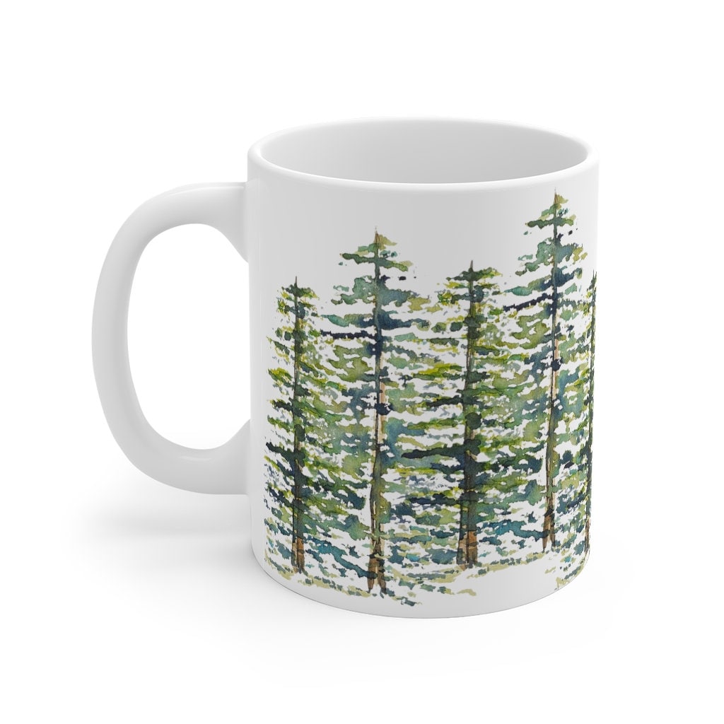 Pine Tree Forest Mug 11oz for Coffee Tea or Hot Chocolate | Etsy