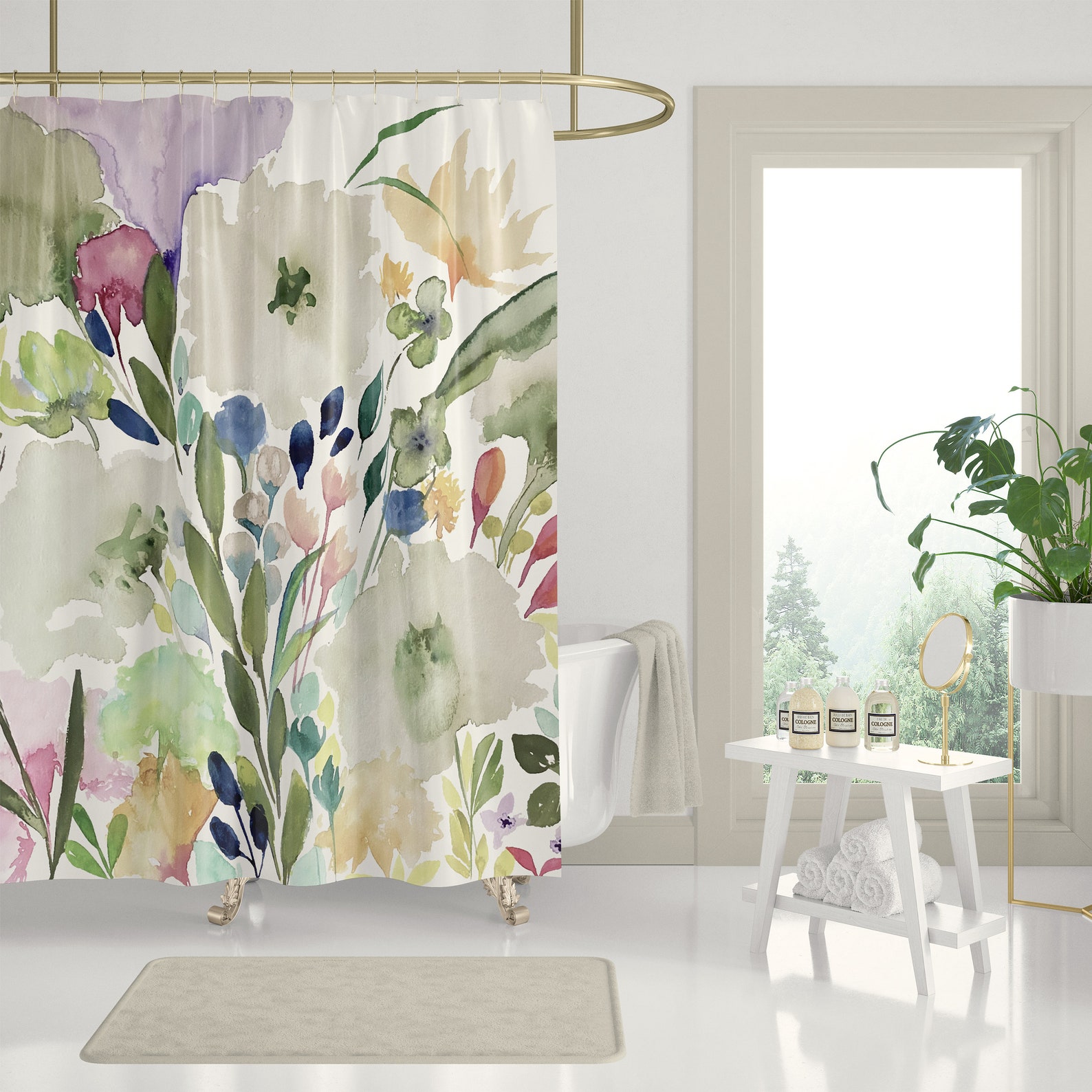 Spring Flowers II Shower Curtains | Botanical Spa Shower Curtains ...