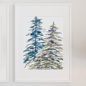 Modern Evergreens Fine Art Poster Prints | Winter Scene in 6 Sizes From ...
