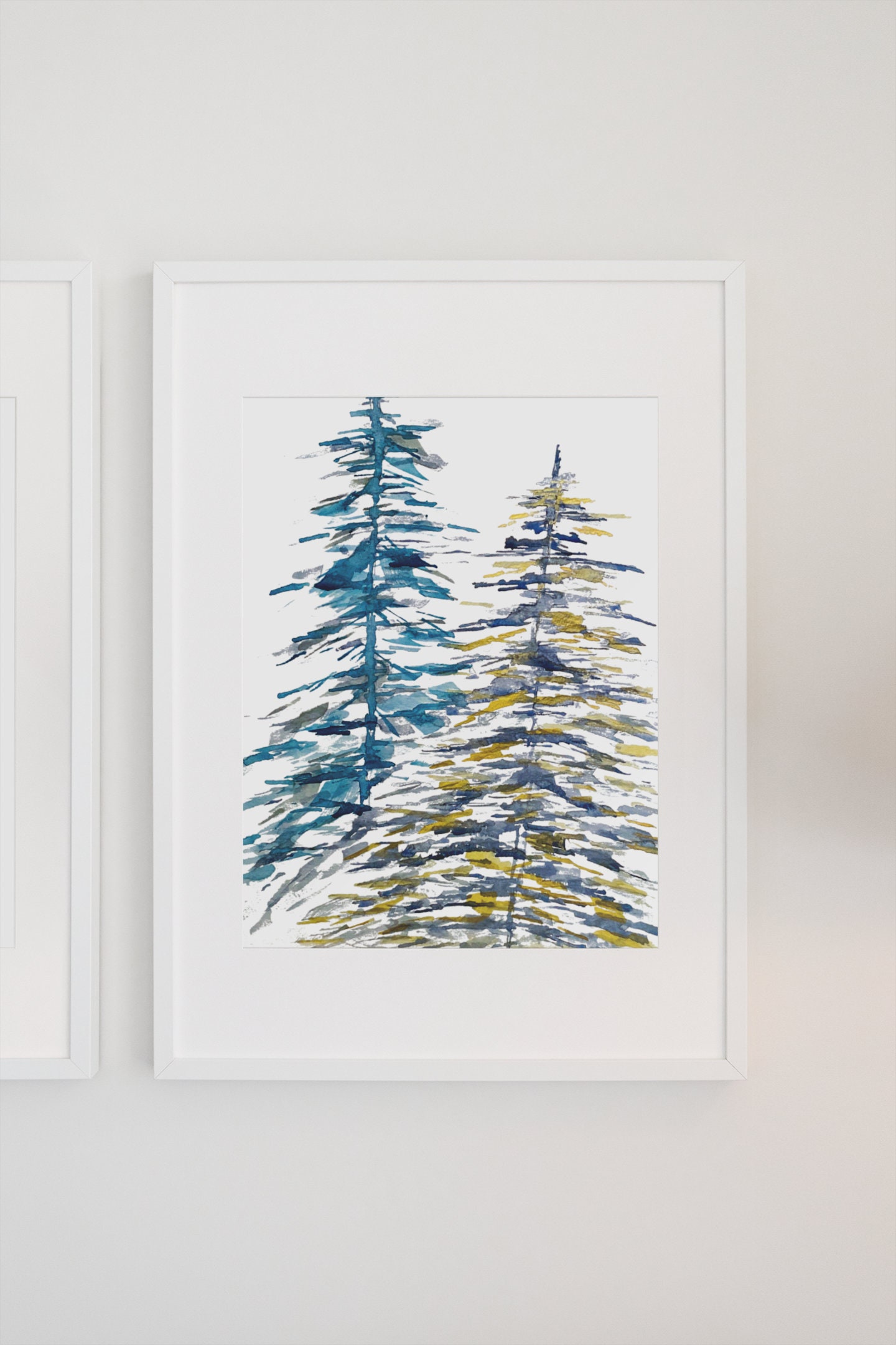 Modern Evergreens Fine Art Poster Prints Winter Scene In 6 | Etsy