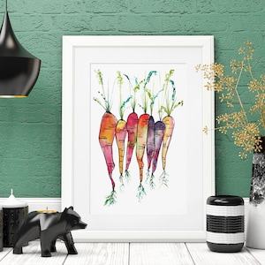 Heirloom Carrots | Watercolor Fine Art Prints | Textured Poster Paper ...