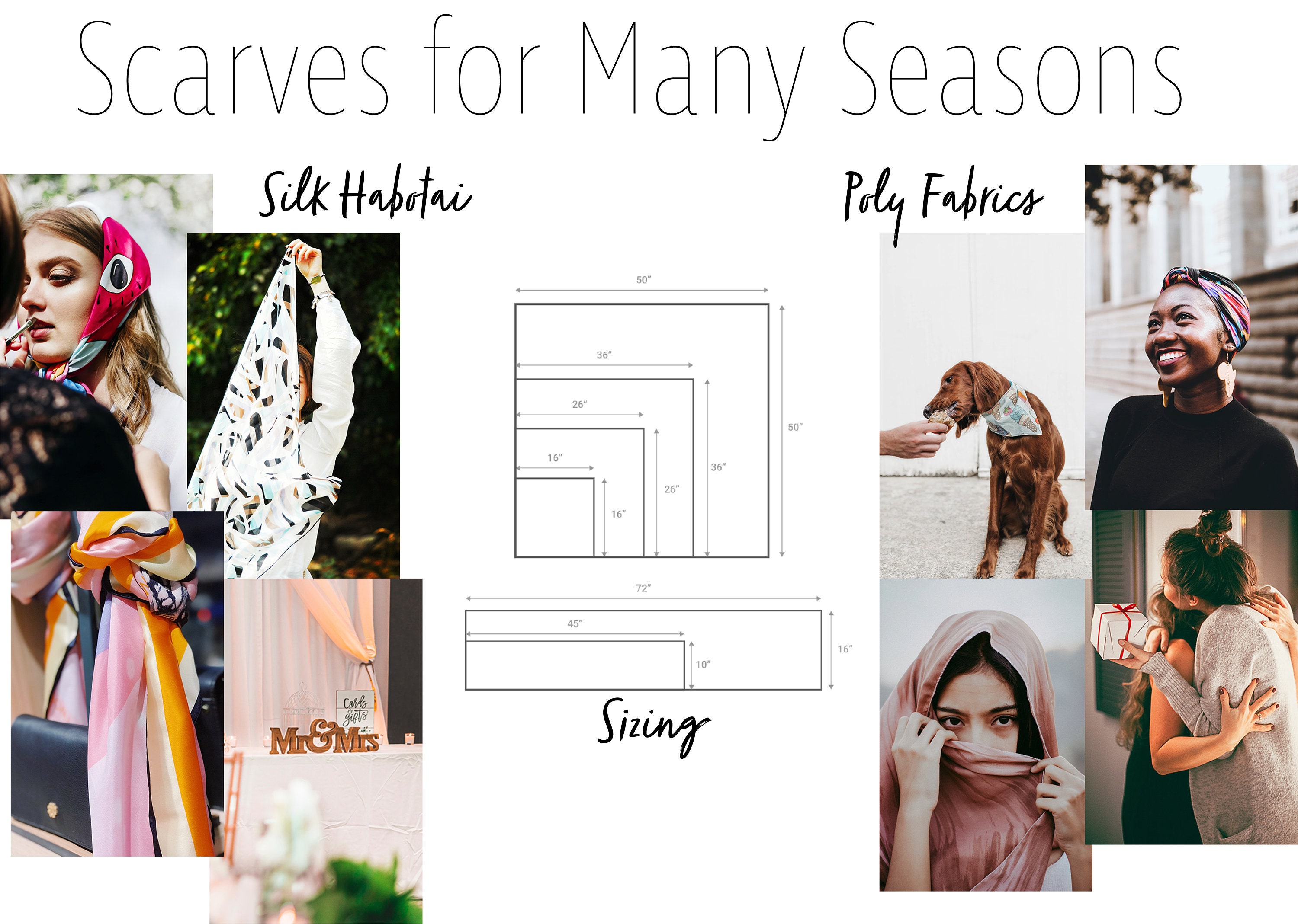 Proud Garden | Square Scarf | Four Sizes | Four Fabric Options: Silk ...