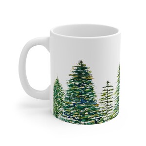 Tree Lot | 11 Oz White Ceramic Mug | Coffee Mug Gifts | Evergreen ...