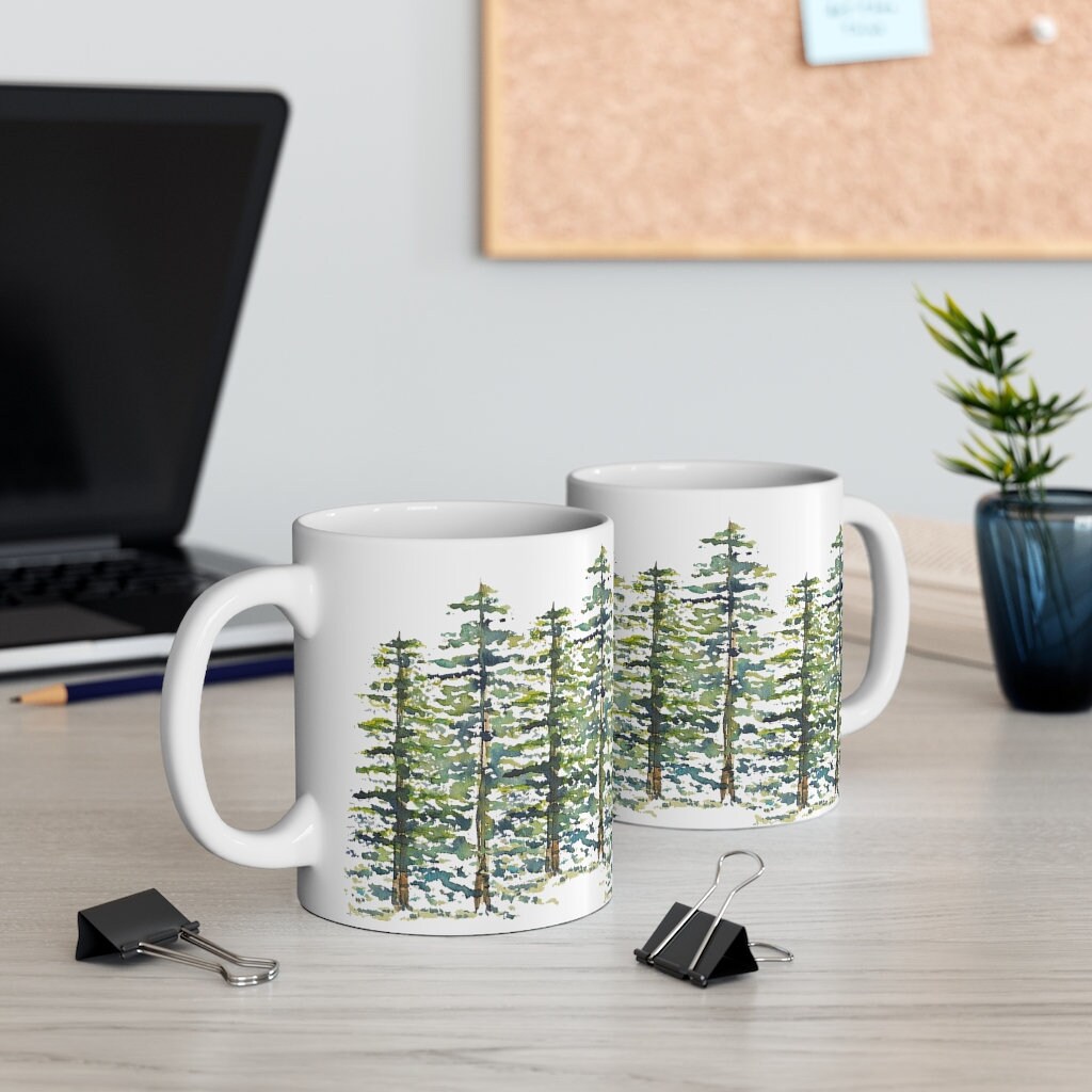 Pine Tree Forest Mug 11oz for Coffee Tea or Hot Chocolate | Etsy