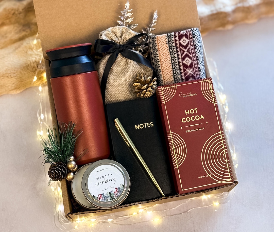 Unisex Christmas Gifts for Women & Men | Holiday Gift Box With Tumbler ...