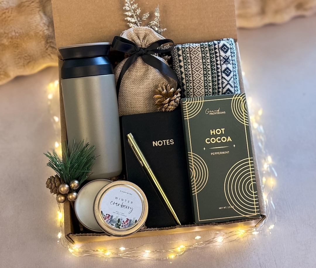 Unisex Christmas Gifts for Women & Men | Holiday Gift Box With Tumbler ...