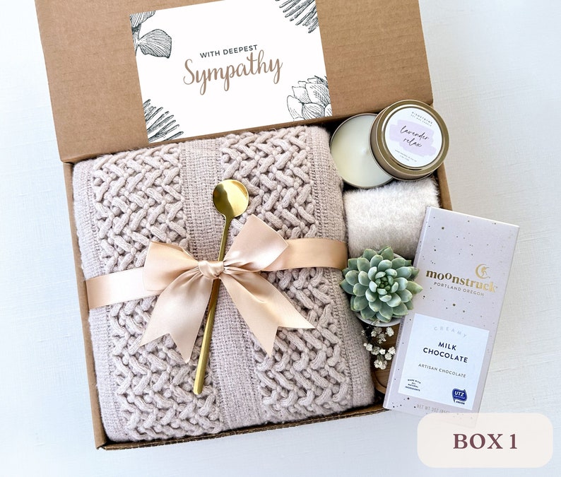 Sympathy Gift Basket, Hygge Gift Box With Blanket, Sending a Hug ...