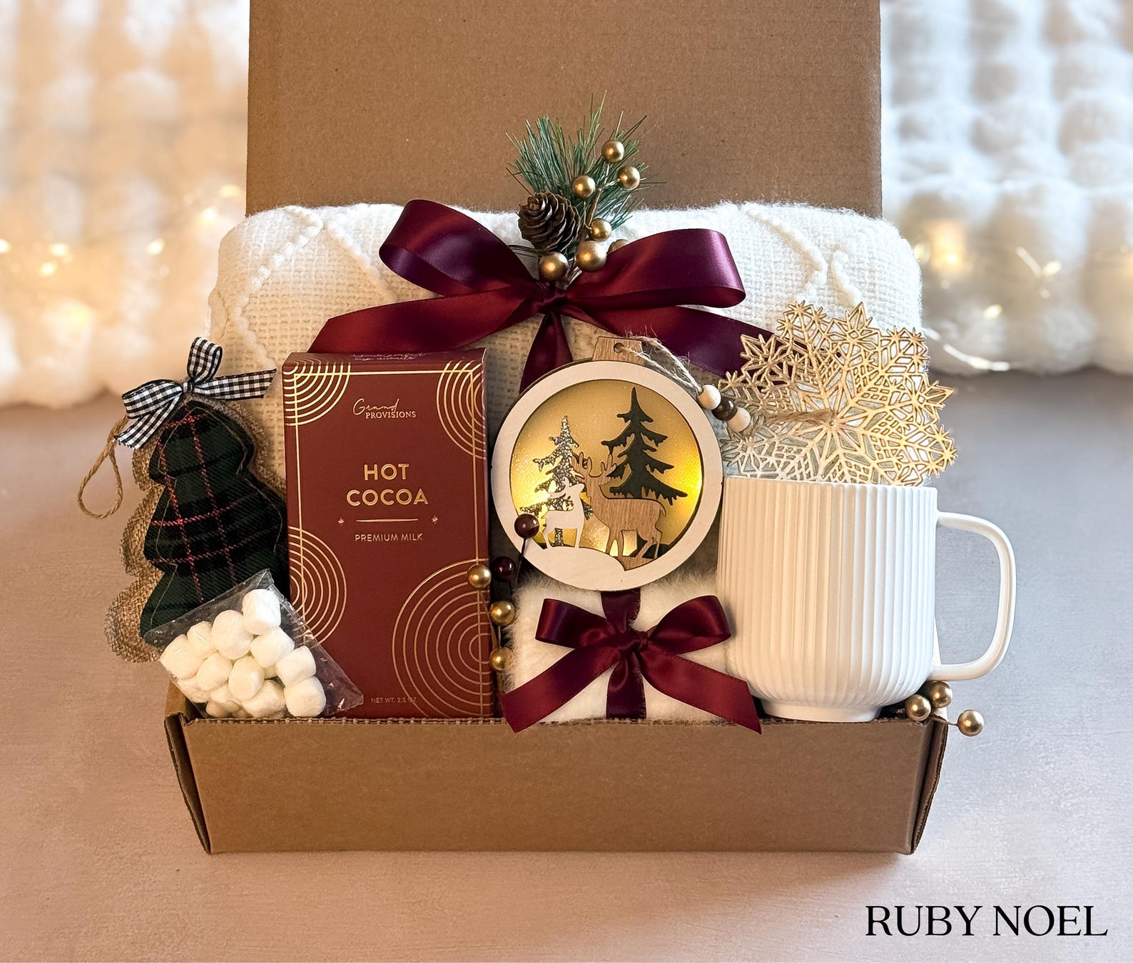 Holiday Gift Box, Personalized Christmas Gift Box for Her, Hygge Gift ...