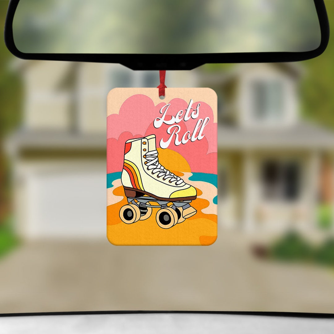 Roller Skate Car Air Freshener, Lets Roll Quote Car Air Freshener, Car ...