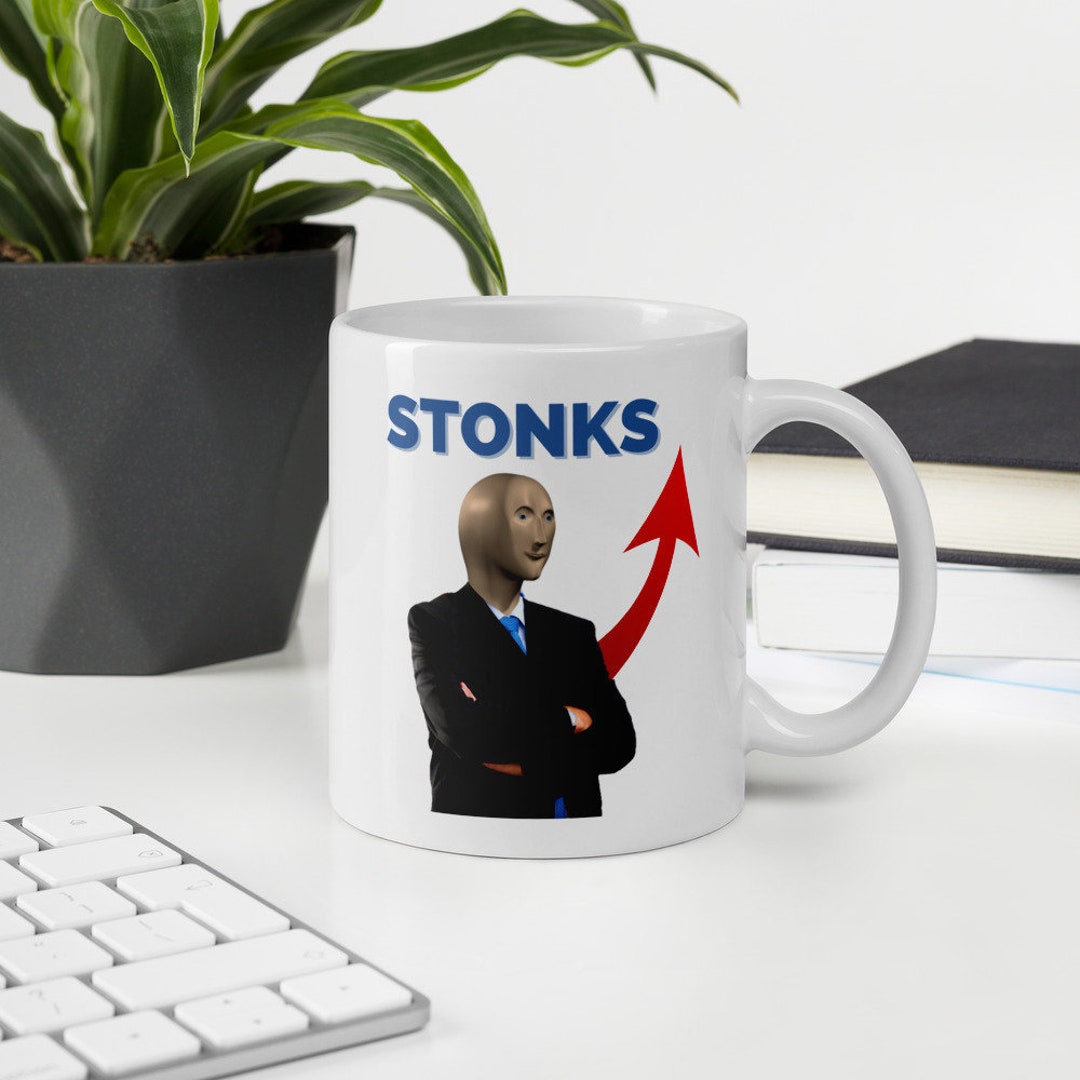Stonks Meme Mug, Funny Businessman Meme Gift, Office Gifts, Gift for Co ...