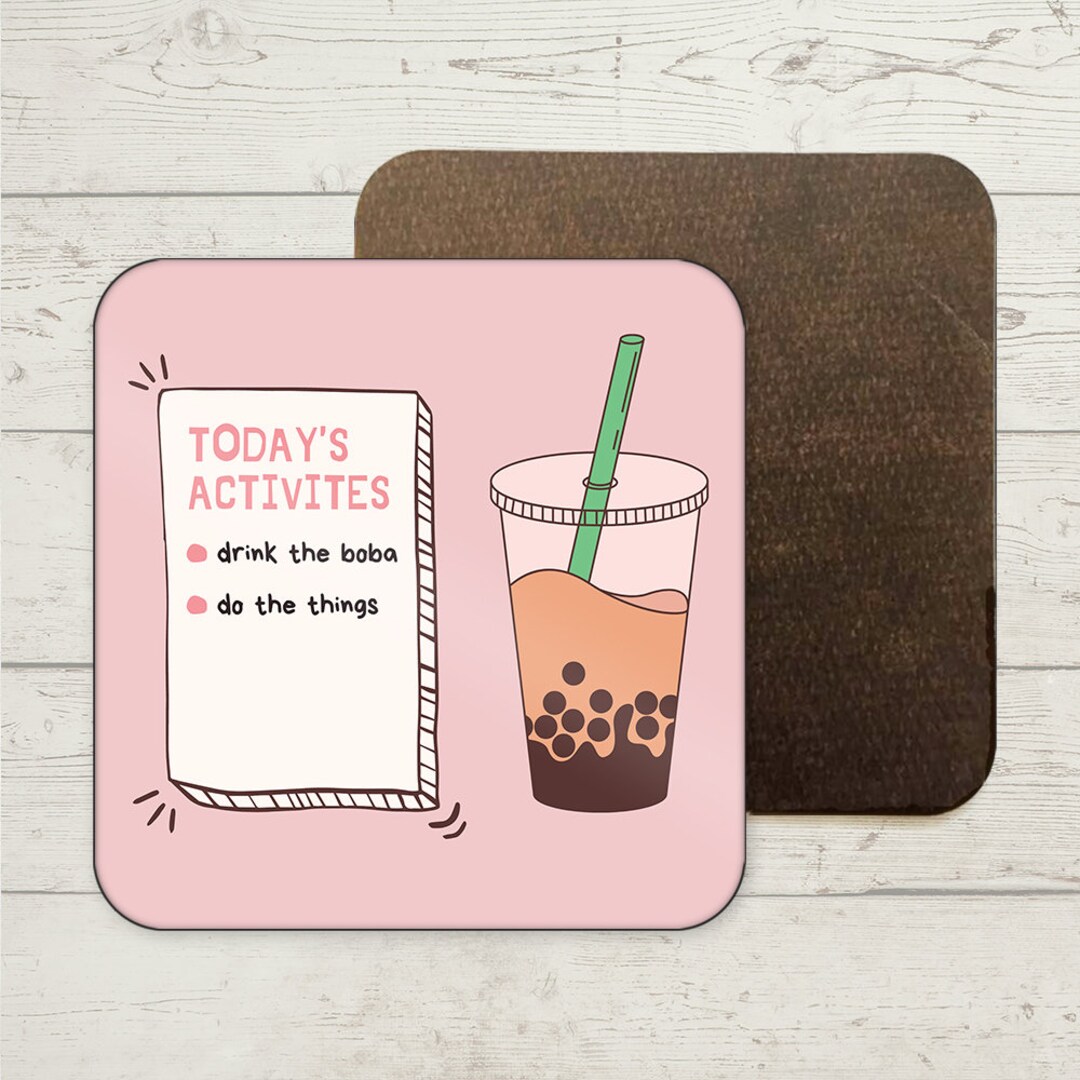 Bubble Tea Coaster, Boba Tea Lover, Bubble Tea Quote Coaster, Fun ...