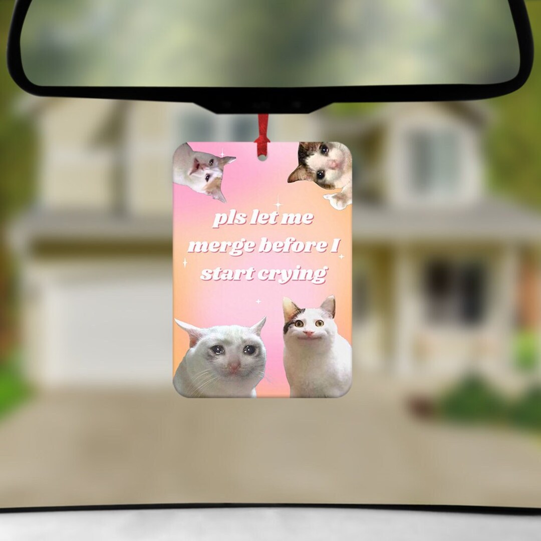 Pls Let Me Merge Before I Start Crying Car Air Freshener, Funny Car Air ...