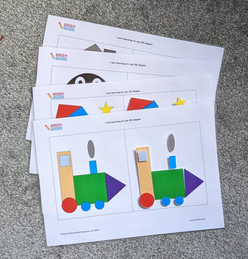 Identify and Match 2D Shapes Make Pictures Using Shapes. Maths, Shapes ...