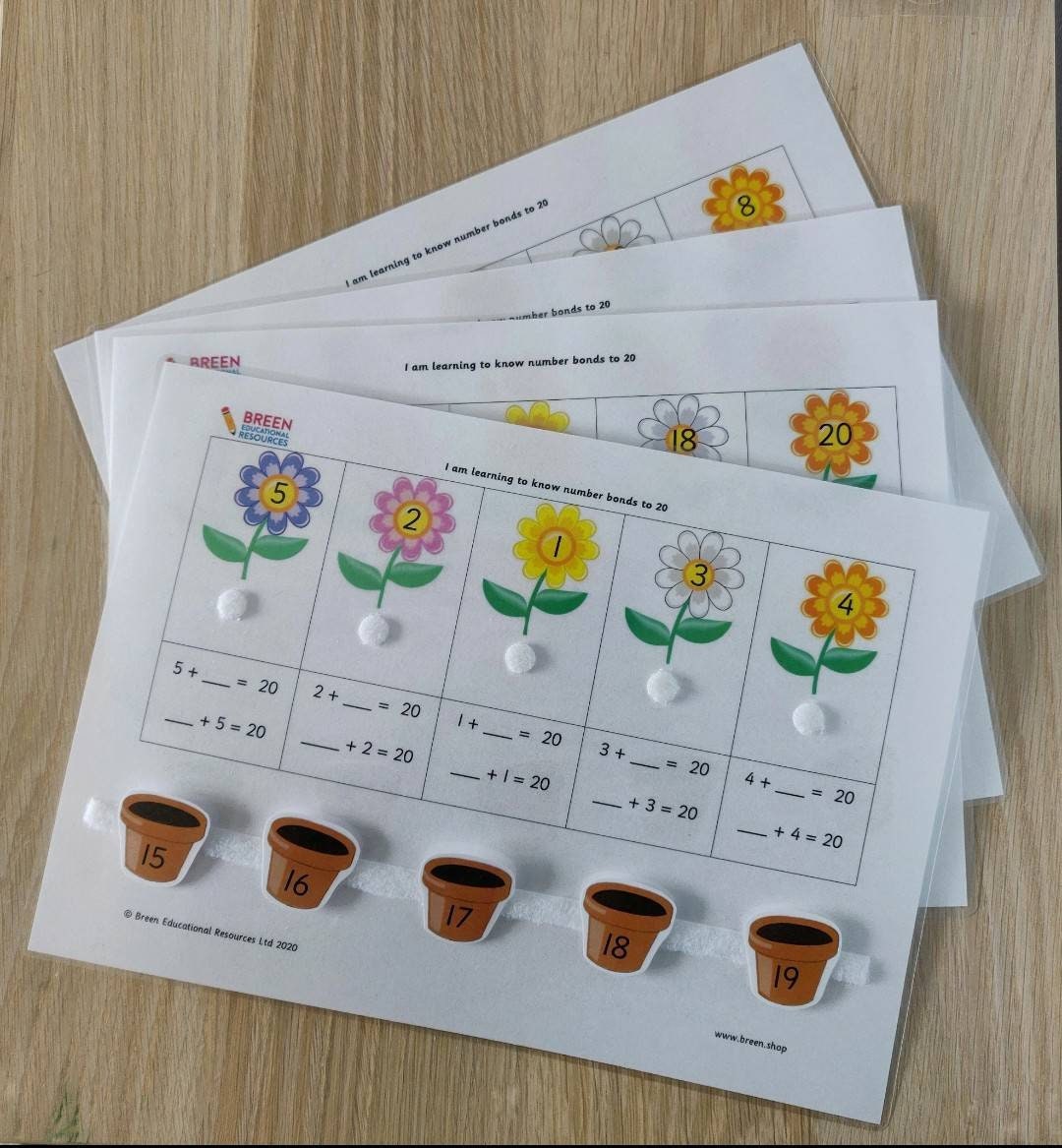 Number bonds to 20 match number bonds maths numbers maths | Etsy